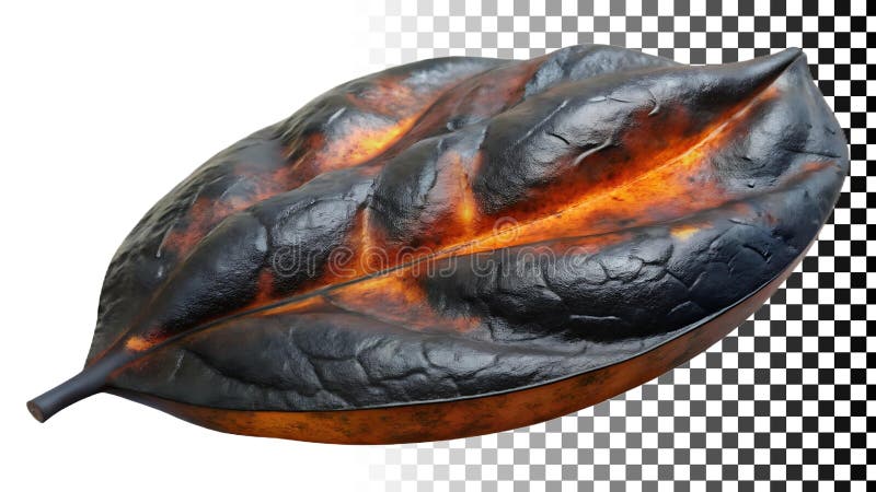 Charred Black Leaf with Embers, Burnt Nature Element Png Transparent ...