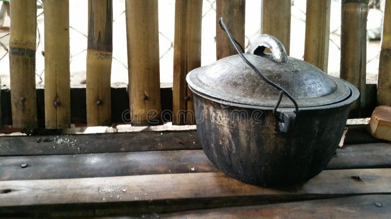 Charred Cooking Pot stock image. Image of tools, wood - 65795345