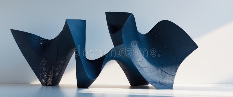 Charred Material Forms Abstract Dark Blue Shapes. Stock Image - Image ...