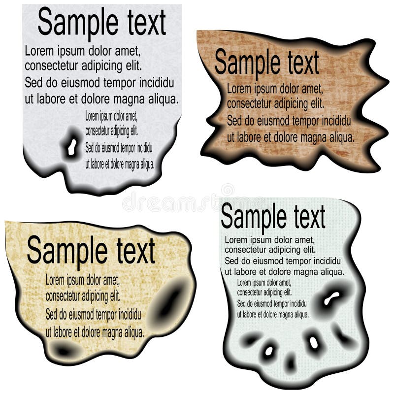 Charred Paper. Papyrus, an Old Manuscript. Template, Example Stock ...