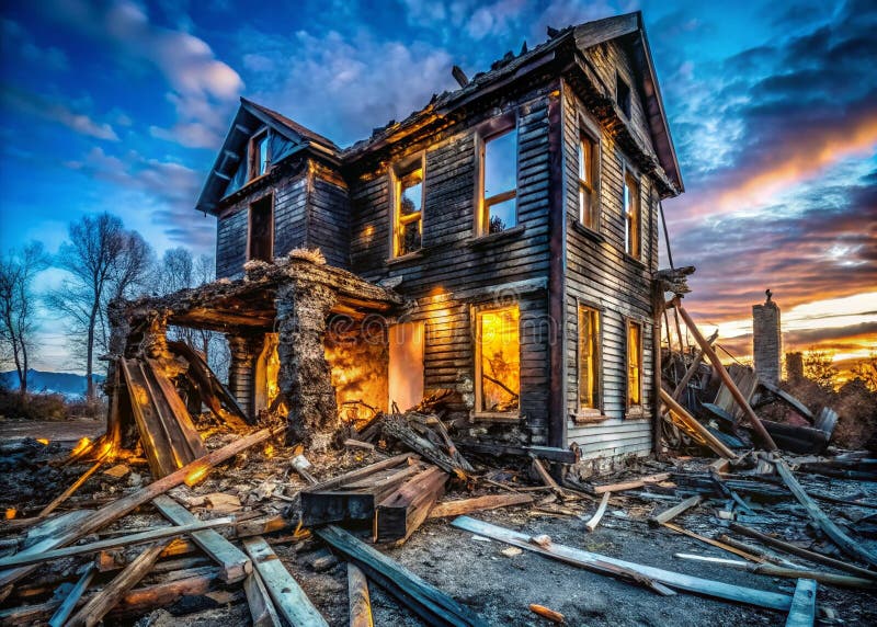 Charred Remains of a Home Architectural Study of a Desolate Fire ...