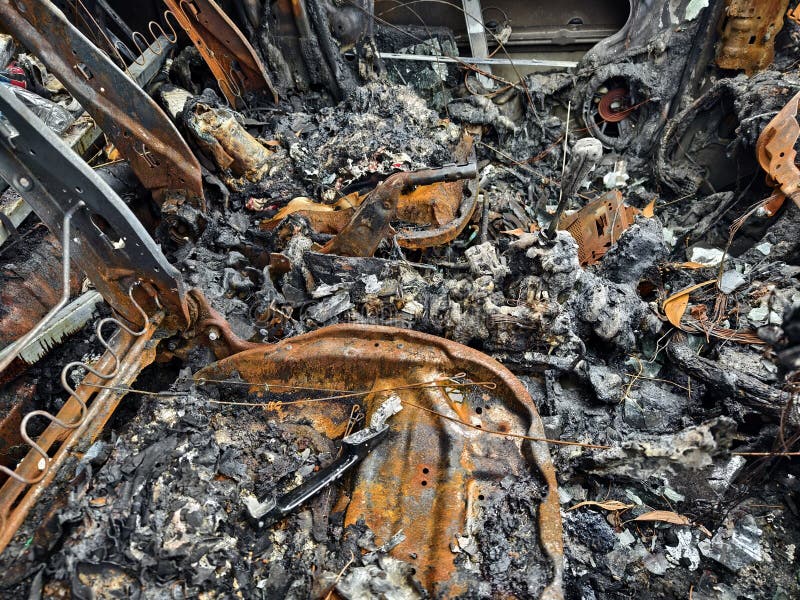 Charred Remnants Vehicle Interior Left Behind Devastating Fire Incident ...