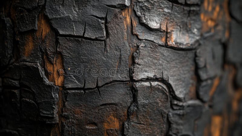 Charred Tree Bark Texture Close Up Stock Illustration - Illustration of ...