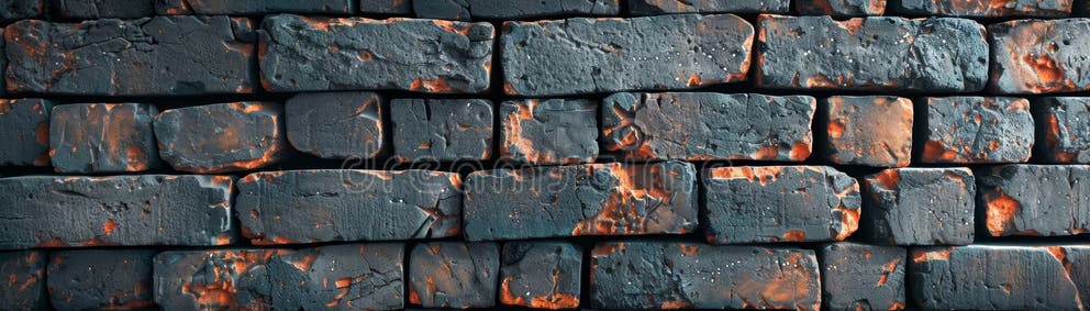 Charred and Weathered Bricks with Rust Stock Illustration ...