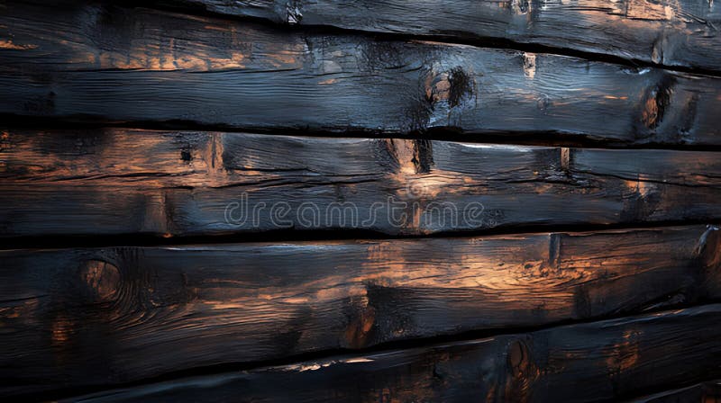 Charred Wood Planks, Sunset Backdrop, Rustic Texture, Design Element ...