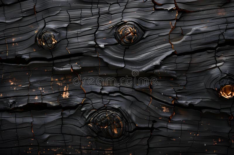 Charred Wood Texture Background with Abstract Pattern of Dark Scorched ...