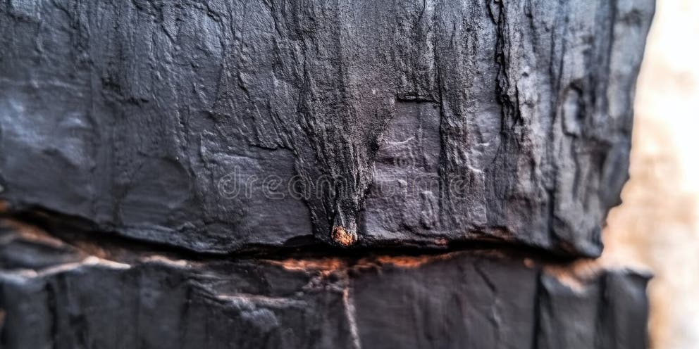 Charred Wood Texture with Blackened Surface and Deep Cracks Stock Photo ...