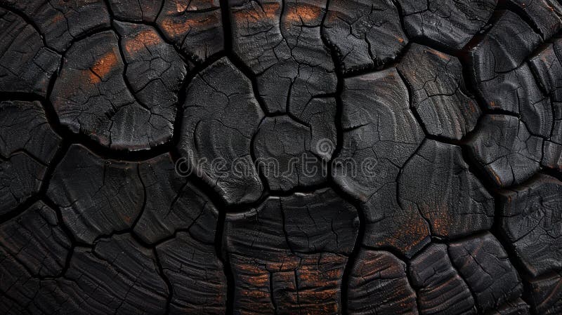 Charred Wood Texture with Cracked Pattern Stock Illustration ...