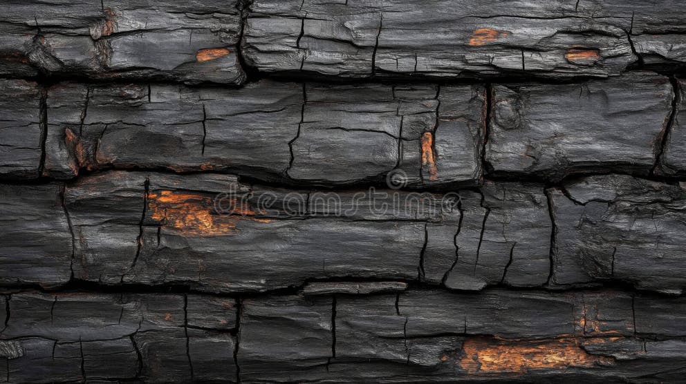 Charred Wood Texture Dark Background Pattern Stock Illustration ...