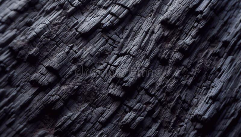 Charred Wood Texture with Deep Grooves and Intricate Patterns in ...
