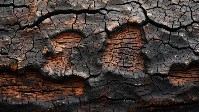 Charred Wood Texture - Generative Ai Stock Illustration - Illustration ...
