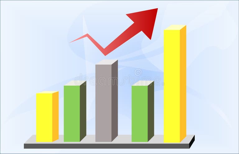 Increasing Green Arrow Chart Stock Illustrations – 1,961 Increasing ...