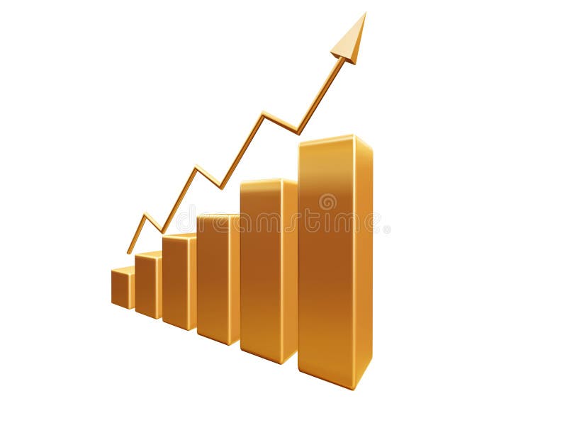 Raising gold chart stock illustration. Illustration of data - 2101817