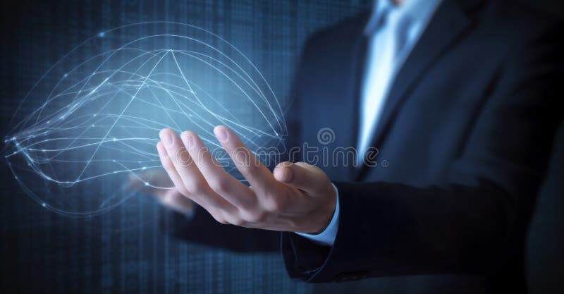 Hand Network Cyberspace Analysis Chart Concept Business Technology ...