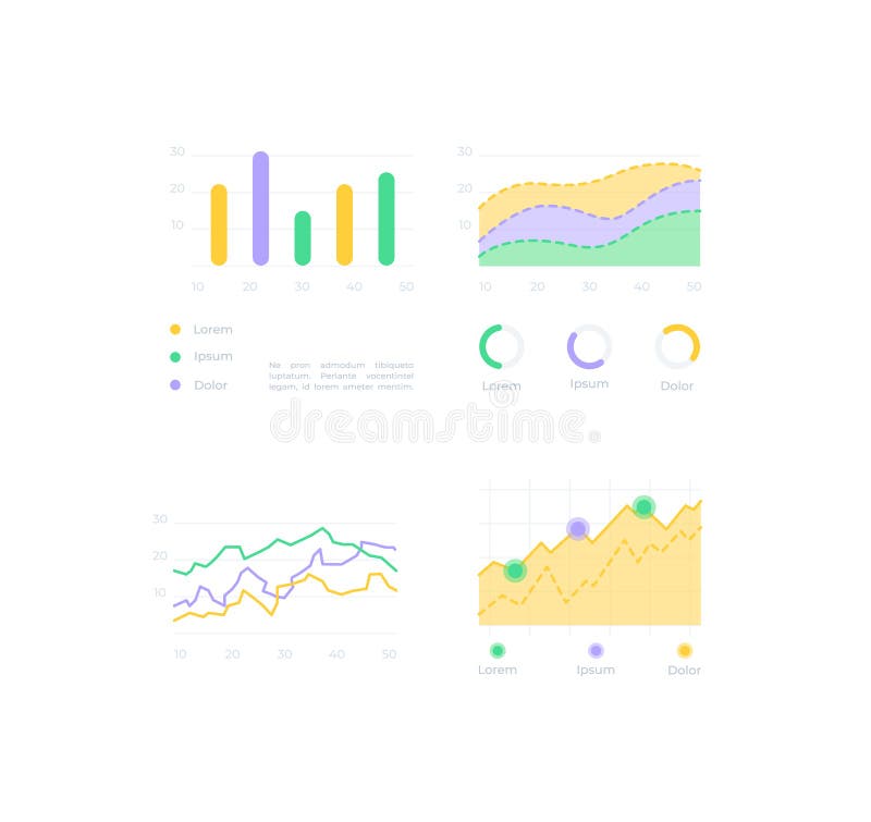 Chart Analysis UI Elements Kit Stock Vector - Illustration of diagram ...