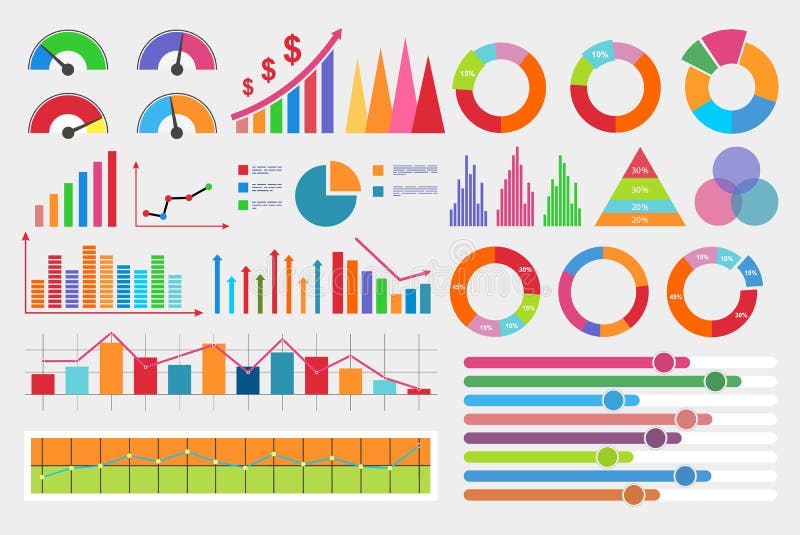 Chart. Analytical Data. Vector Illustration Isolated on Grey Background ...