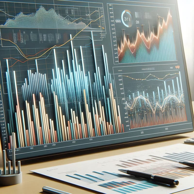The Chart Appears on a Computer Screen. Stock Illustration ...