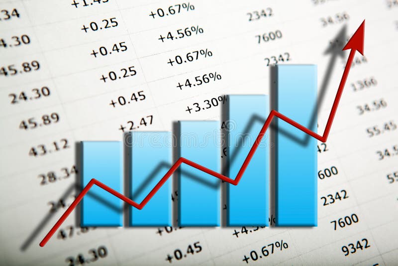 Chart and Arrow on a White Background in Progress Stock Vector ...