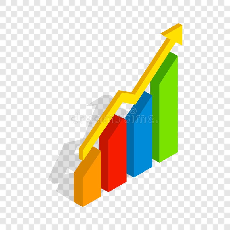 Chart Arrow Up Icon, Isometric 3d Style Stock Vector - Illustration of ...
