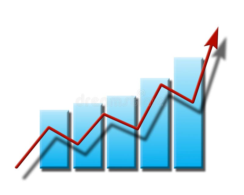 Chart and Arrow on a White Background in Progress Stock Illustration ...