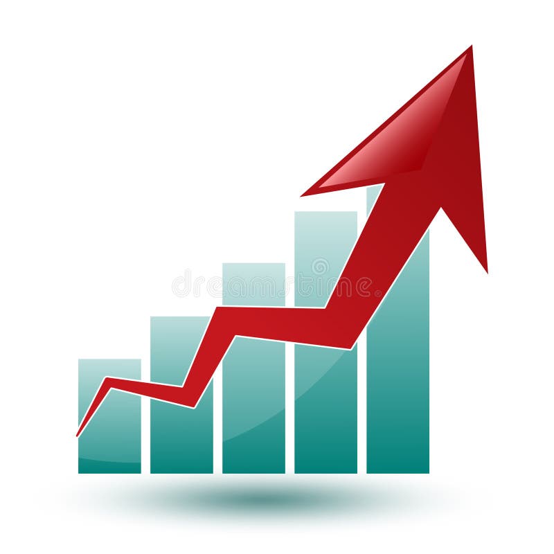 Chart and Arrow on a White Background in Regress Stock Vector ...