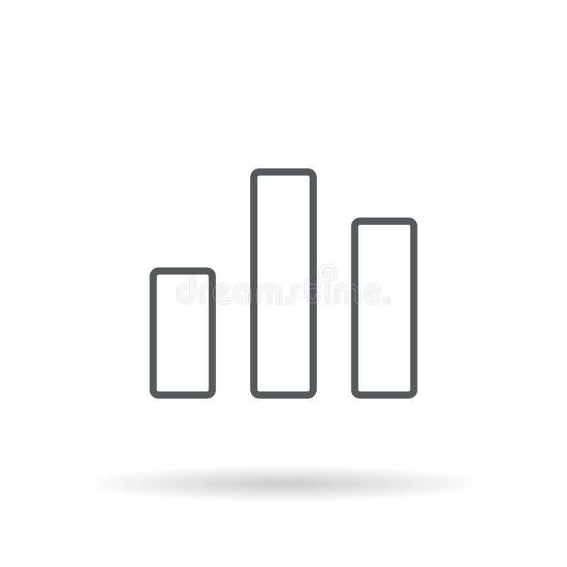Statistics Icon Set on Black Circle. Increase Bar Graph Concept Stock Vector - Illustration of ...