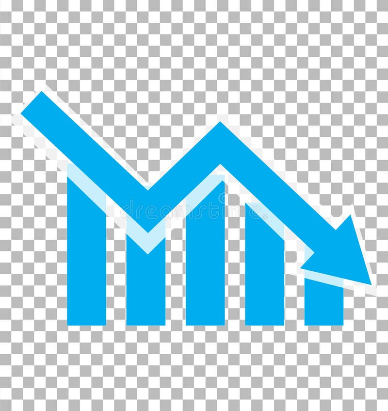 Chart with Bars Declining. Chart Icon on Transparent Background Stock ...