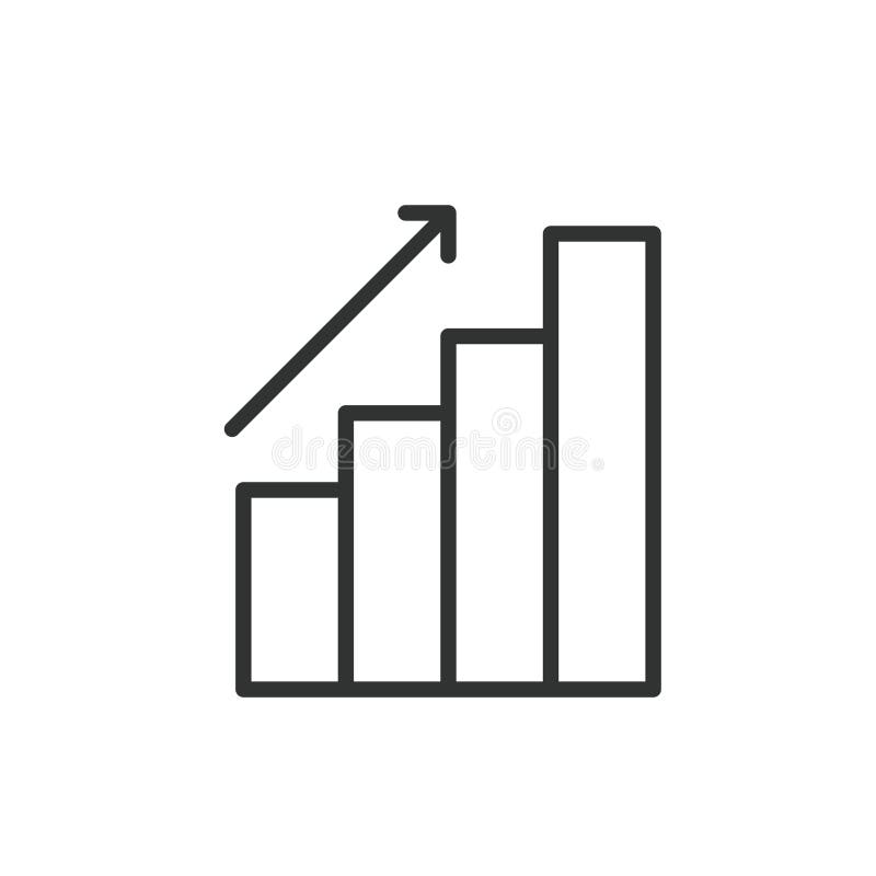 Chart Bars Up, Icon in Line Design. Chart, Bars, Up, Increase, Growth ...