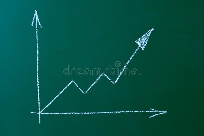 Chart on the blackboard stock photo. Image of marketing - 12177878