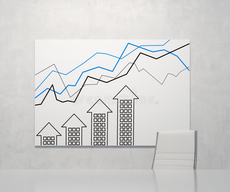 Chart and building stock illustration. Illustration of city - 49014767
