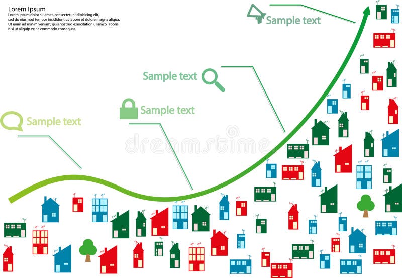 Chart with buildings stock vector. Illustration of architecture - 43972999