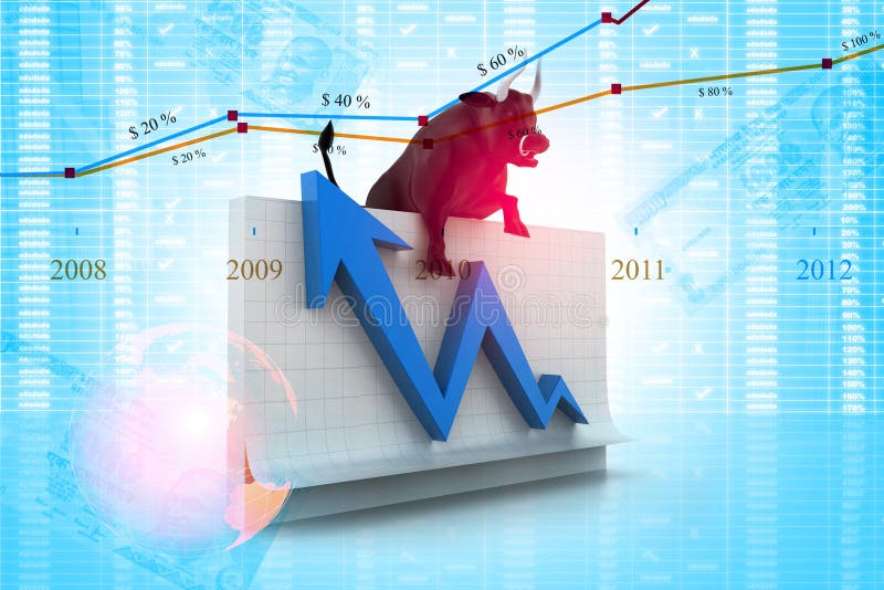 Chart and bull stock illustration. Illustration of inspiration - 36113081