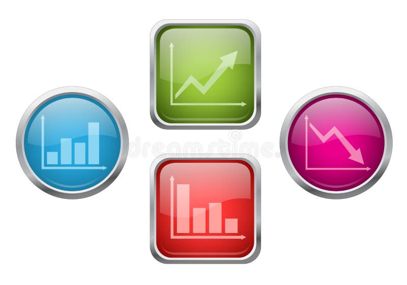 Chart buttons stock vector. Illustration of element, arrow - 25270280