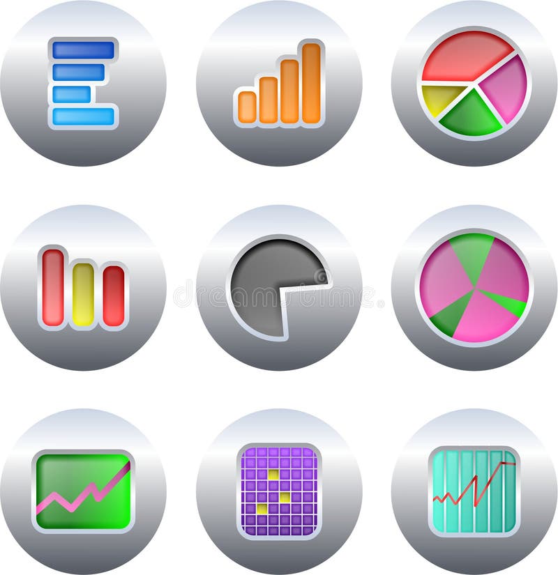 Chart buttons stock illustration. Illustration of isolated - 3614258