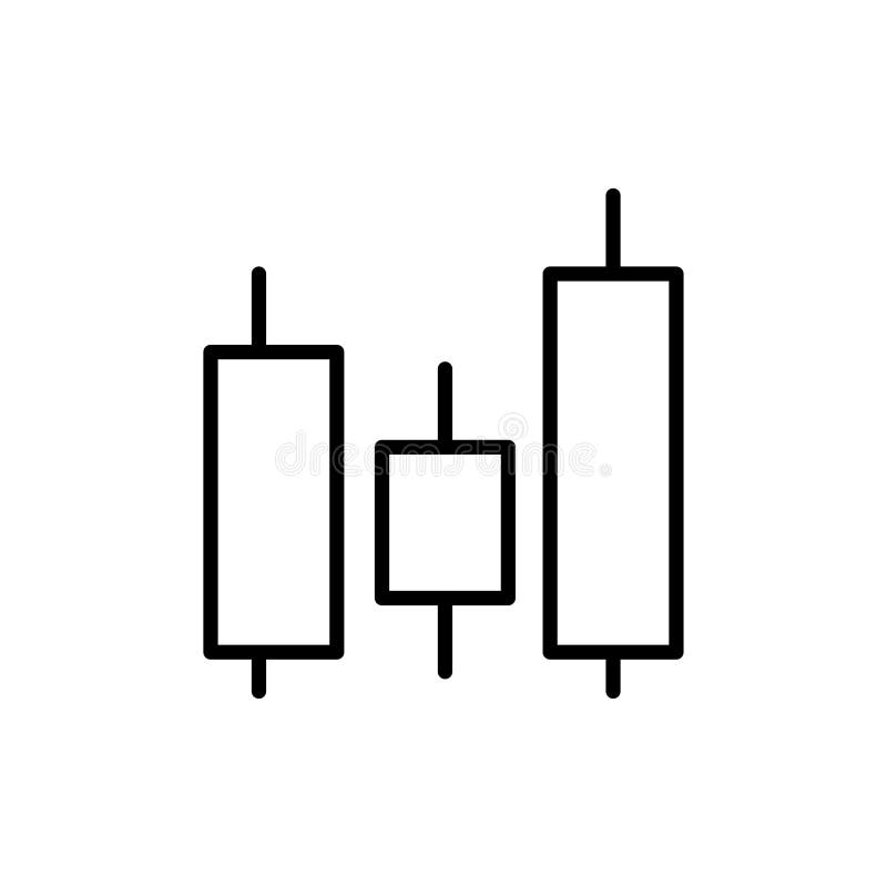 Chart Candlestick Icon Isolated on White Background Stock Vector ...