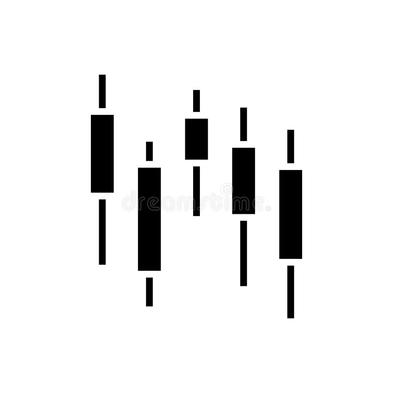 Chart Candlestick Icon Isolated on White Background Stock Vector ...