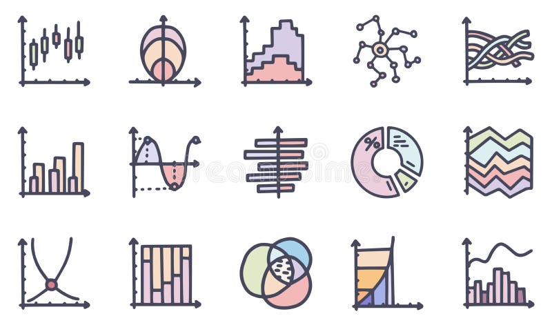Chart Color Vector Doodle Simple Icon Set Stock Vector - Illustration ...