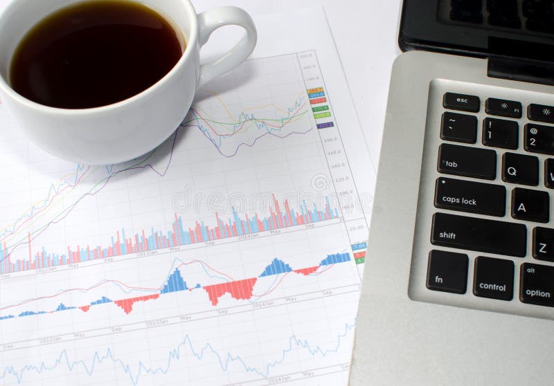 Chart and computer stock photo. Image of performance - 53816018