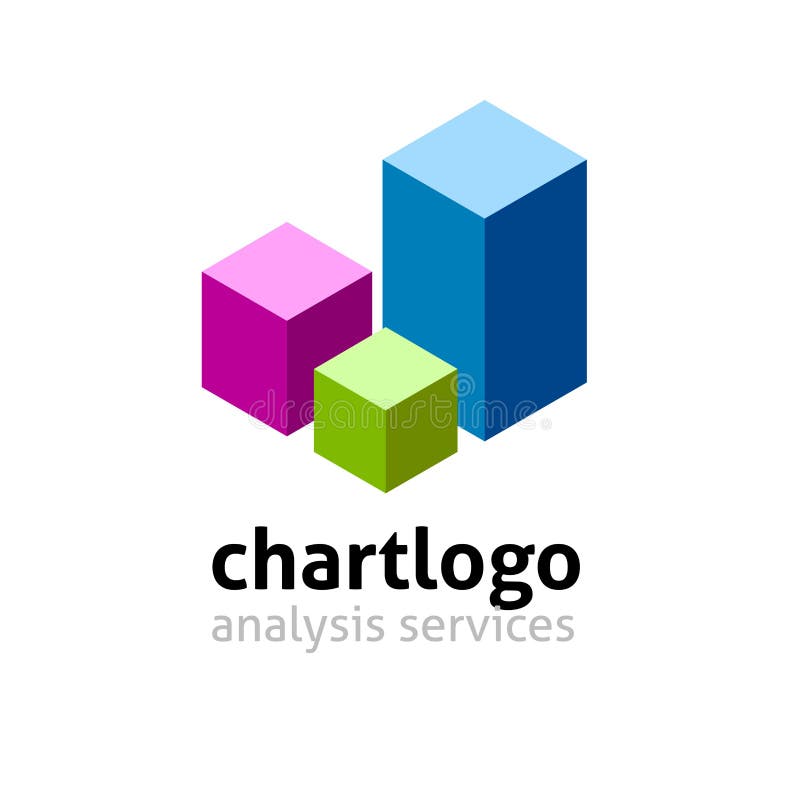 Chart Construction Logo Abstract Cube 3d Style Vector or Isometric Data ...