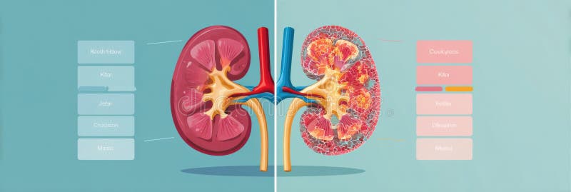 Comparison of Healthy Kidney and Damaged Kidney Showcasing Differences ...