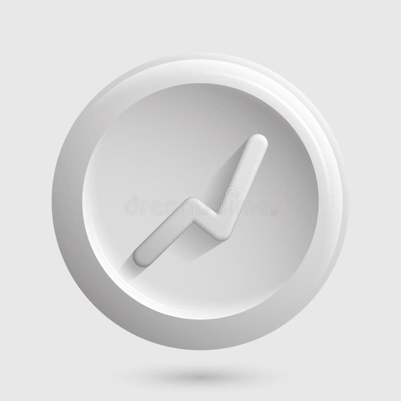 Chart 3D Icon. White Isolated Graph Button Stock Vector - Illustration ...