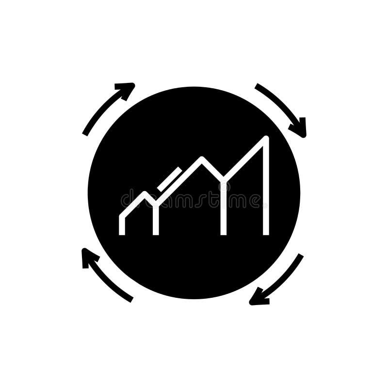 Chart Data Black Icon, Concept Illustration, Vector Flat Symbol, Glyph ...