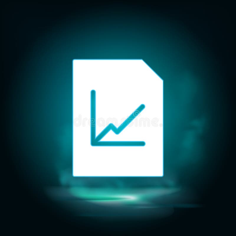 Chart, Data, File Vector Icon. Lighting Blue Smoke Neon Icon Stock ...