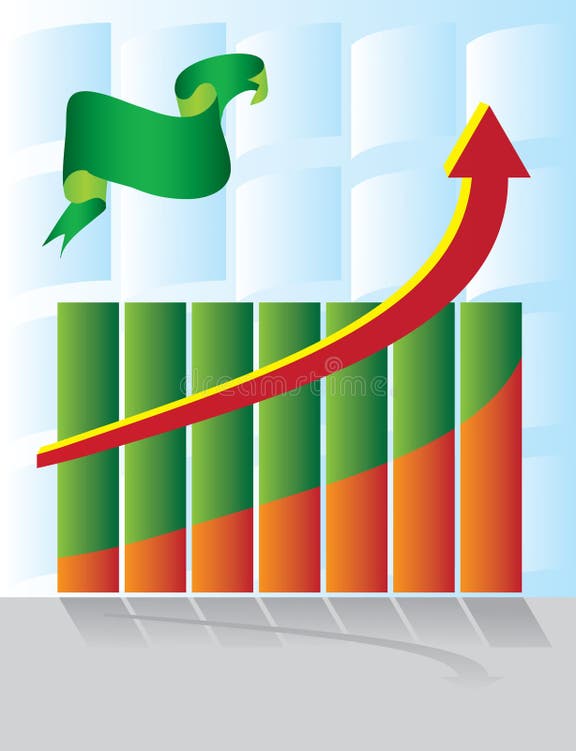 Chart Development with an Arrow Stock Vector - Illustration of chart ...