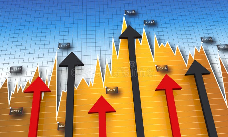 Chart, diagram with arrows stock illustration. Illustration of ...