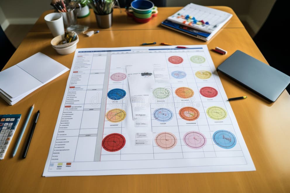 Chart with Diagram, with Clock, Concept Lack of Time Stock Illustration ...