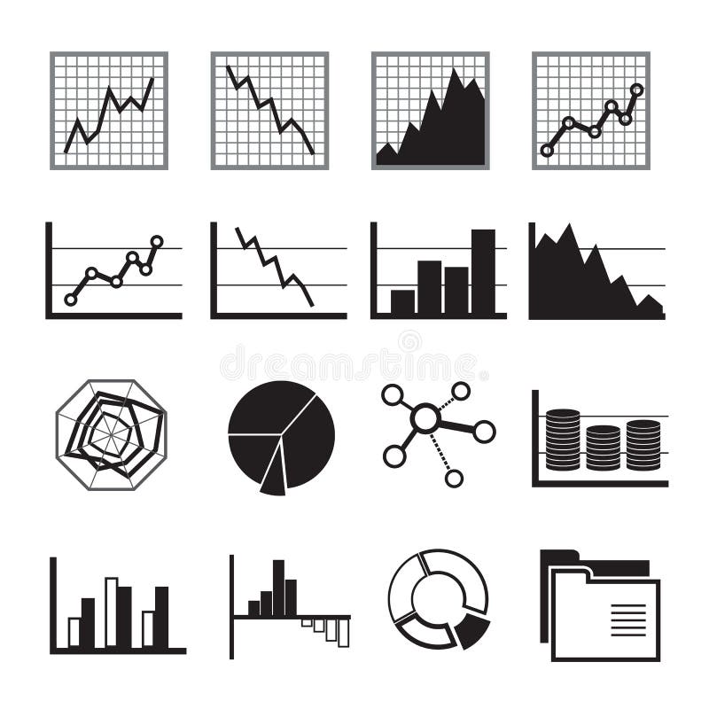 Chart Diagram Graphic Icons Stock Vector - Illustration of icons ...
