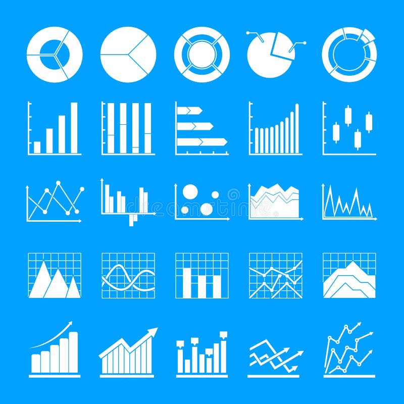 Chart Diagram Icon Set, Outline Style Stock Vector - Illustration of ...