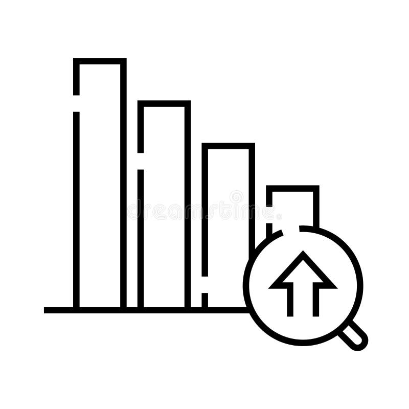 Chart Diagram Line Icon, Concept Sign, Outline Vector Illustration ...