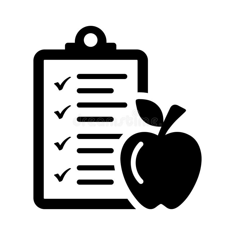 Chart, Diet, List Icon. Black Vector Graphics Stock Illustration ...